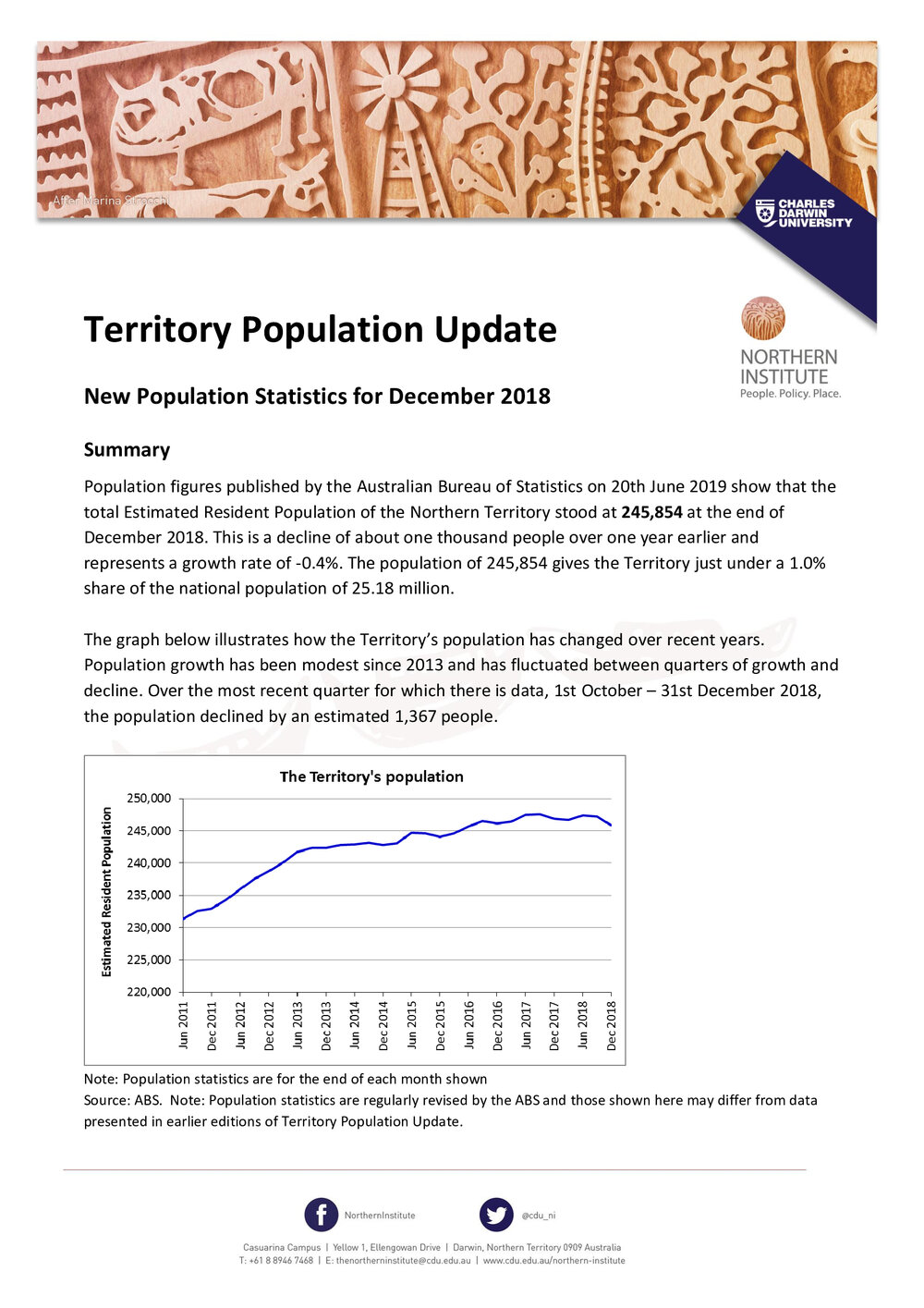 Territory Population Update - New Population Statistics for December ...
