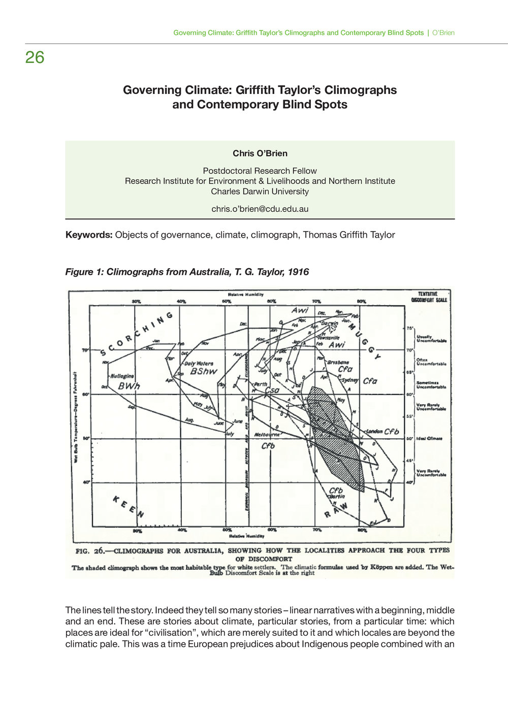 Governing Climate: Griffith Taylor’s Climographs and Contemporary Blind ...